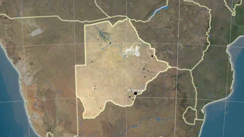 Botswana - Satellite. Composition, Borders Stock Illustration ...