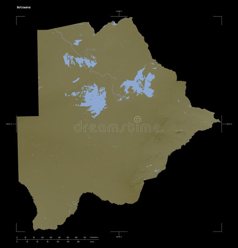 Botswana Shape on Black. Pale Stock Illustration - Illustration of ...