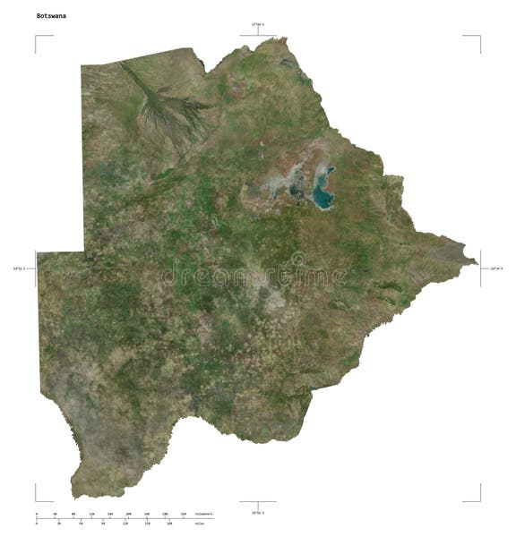 Botswana Shape on White. High-res Satellite Stock Illustration ...
