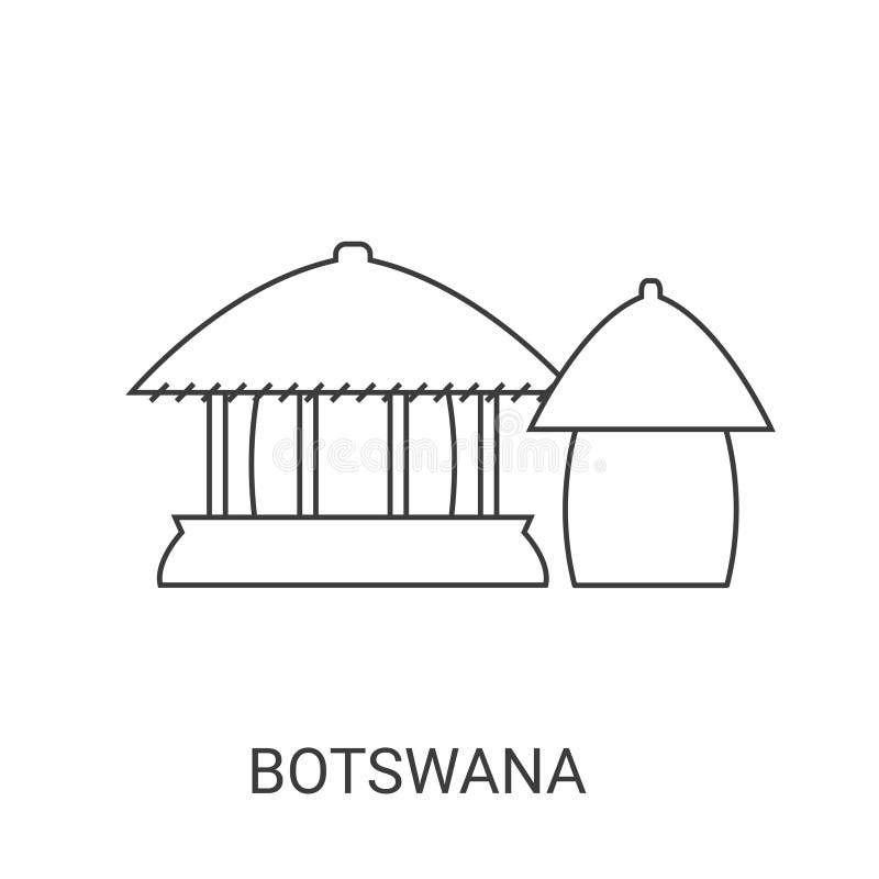 Botswana Travel Landmark Vector Illustration Stock Vector ...