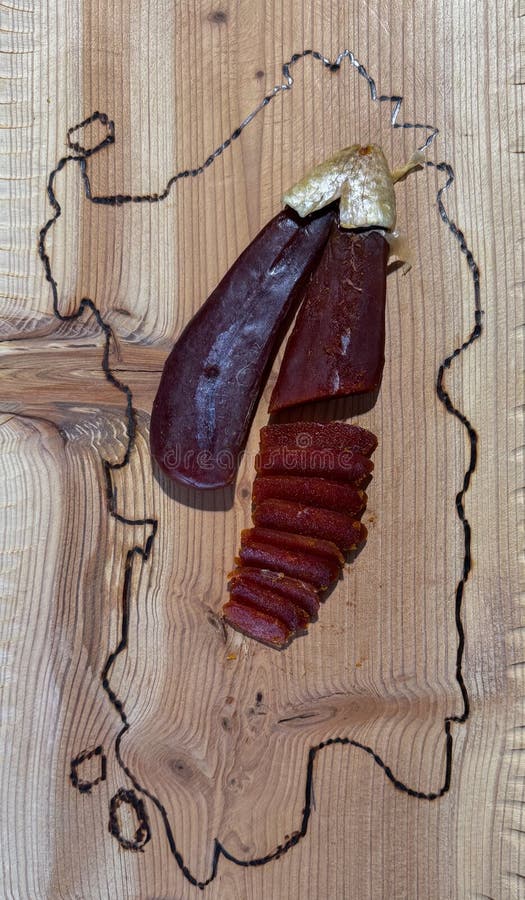 Bottarga, the Dried, Pressed Roe of the Mullet Stock Image - Image of ...