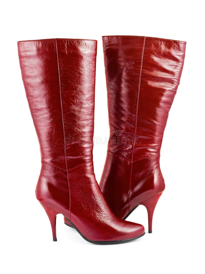Bottes rouges de femme photo stock. Image du objet, fond - 34820554