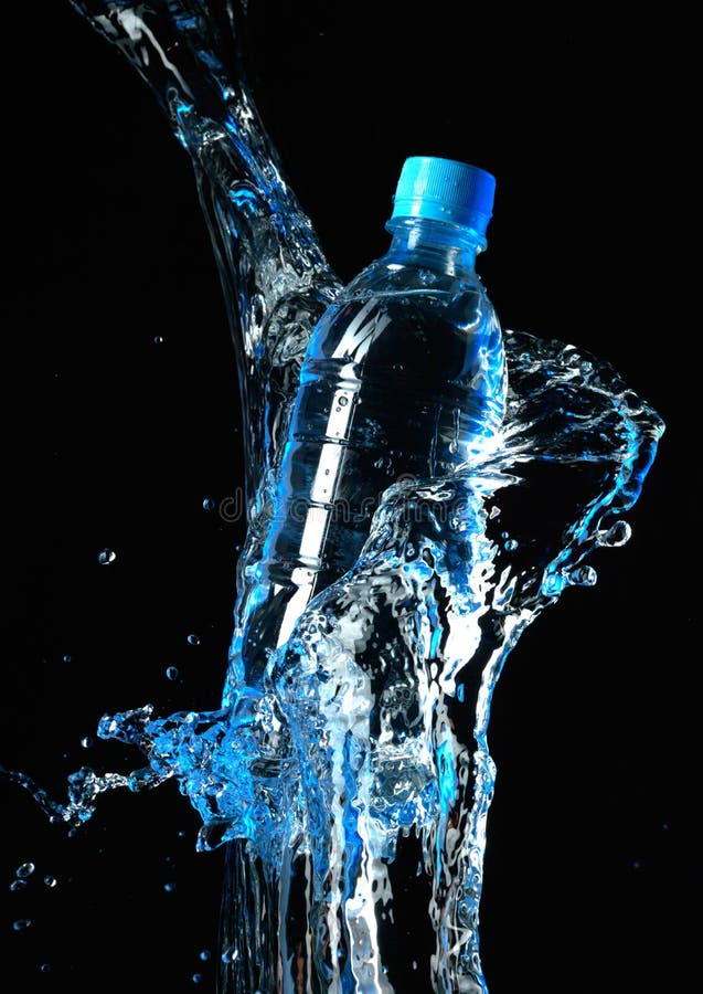Bottle of water splash stock photo. Image of drink, splash - 42672186