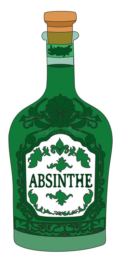 Bottle of Absinthe. Vector Isolated Illustration Stock Vector ...