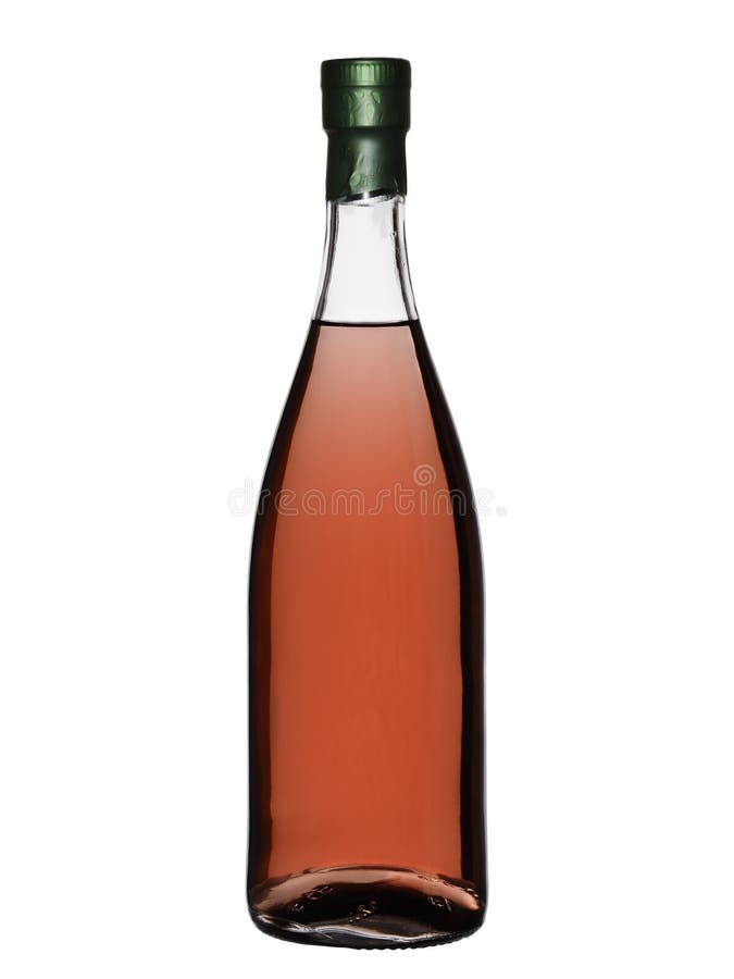 A Bottle of Alcohol of Moonshine Pink Color Isolated on White Stock ...