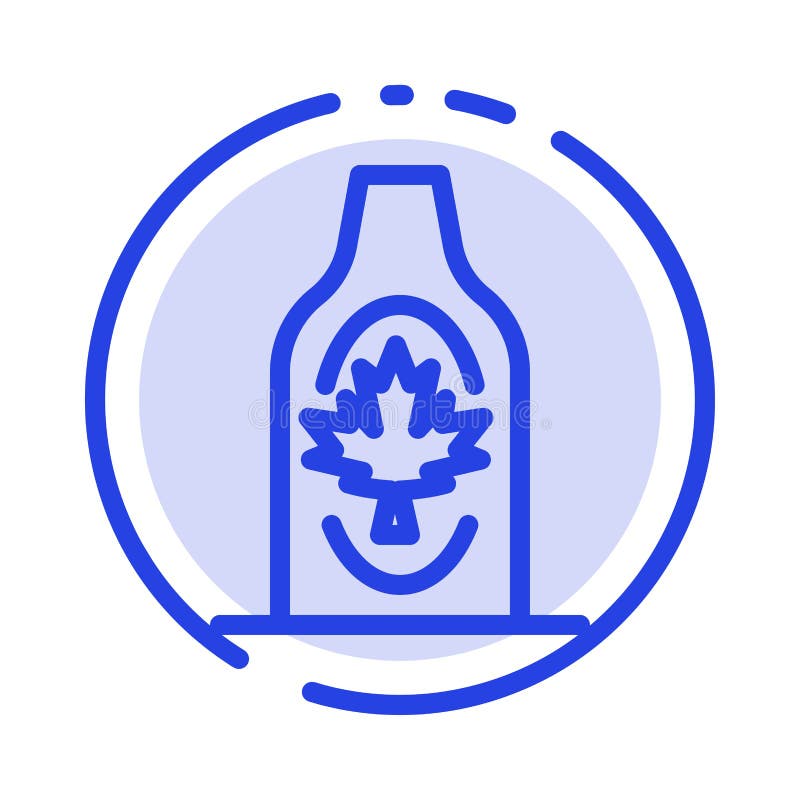 Bottle, Autumn, Canada, Leaf, Maple Blue Dotted Line Line Icon Stock ...