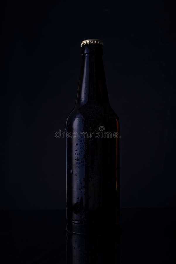 Bottle of Beer on a Black Background. Advertising Photo Stock Image ...