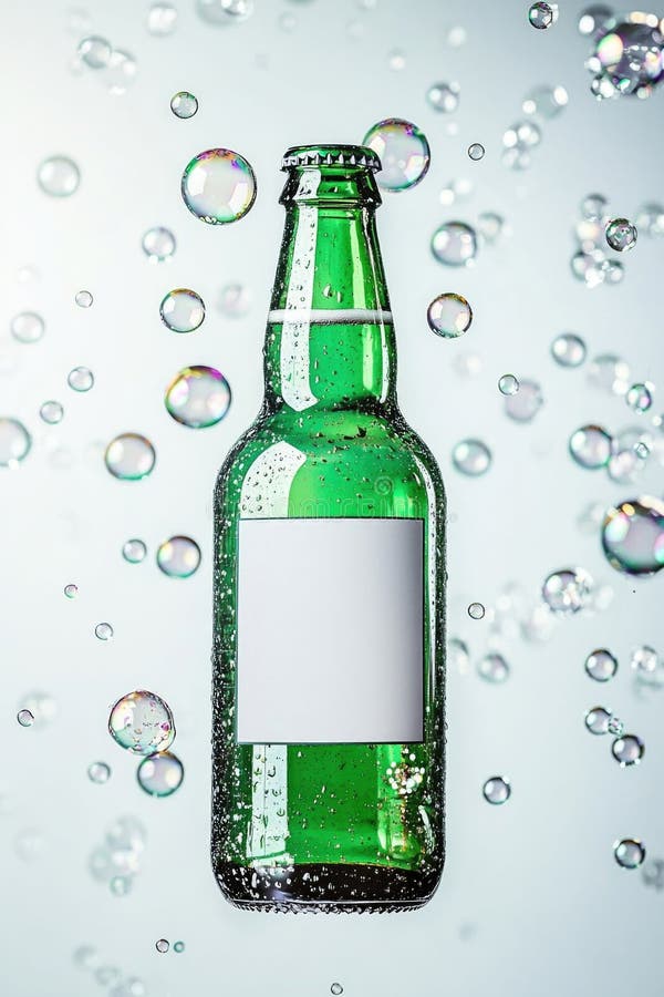 Bottle of Beer with Bubbles Stock Photo - Image of foam, alcoholic ...