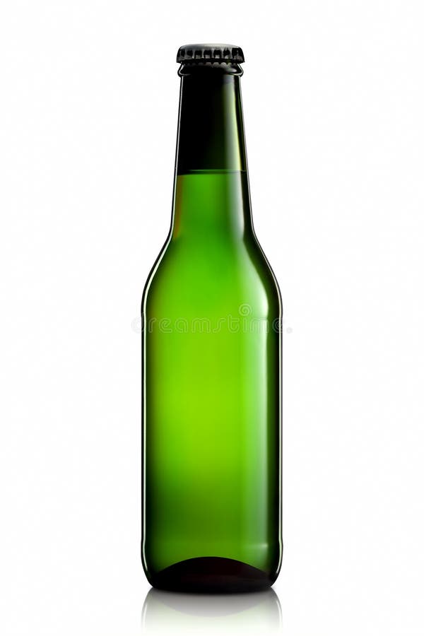 Bottle of Beer or Cider on White Background Stock Photo - Image of ...