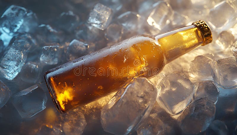 Bottle of Beer in Ice Cubes Stock Photo - Image of drop, beer: 367159048