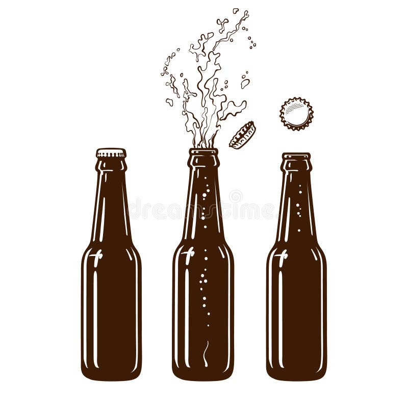 Bottle of Beer, Soda or Lemonade. Stock Illustration - Illustration of ...