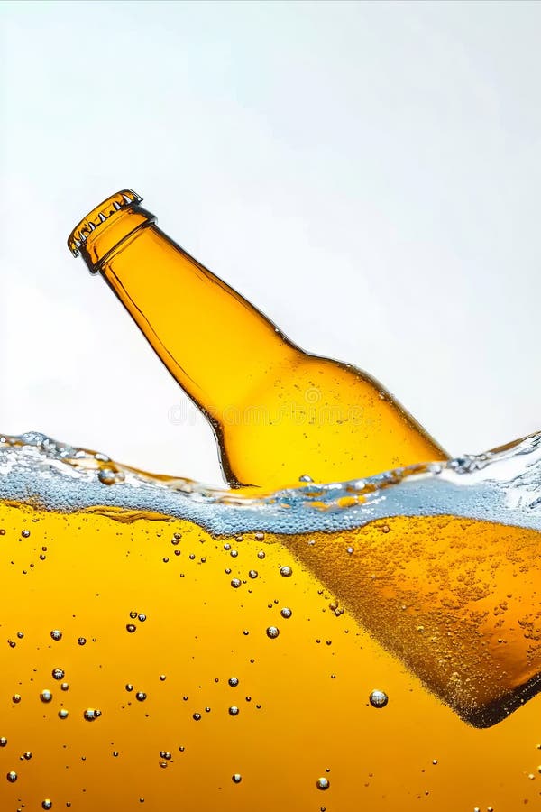 A Bottle of Beer with Water Splashing Out of it Stock Image - Image of ...