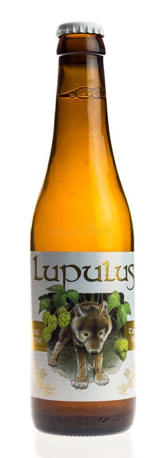 Bottle of Belgian Lupulus Beer Isolated on White Editorial Photography ...
