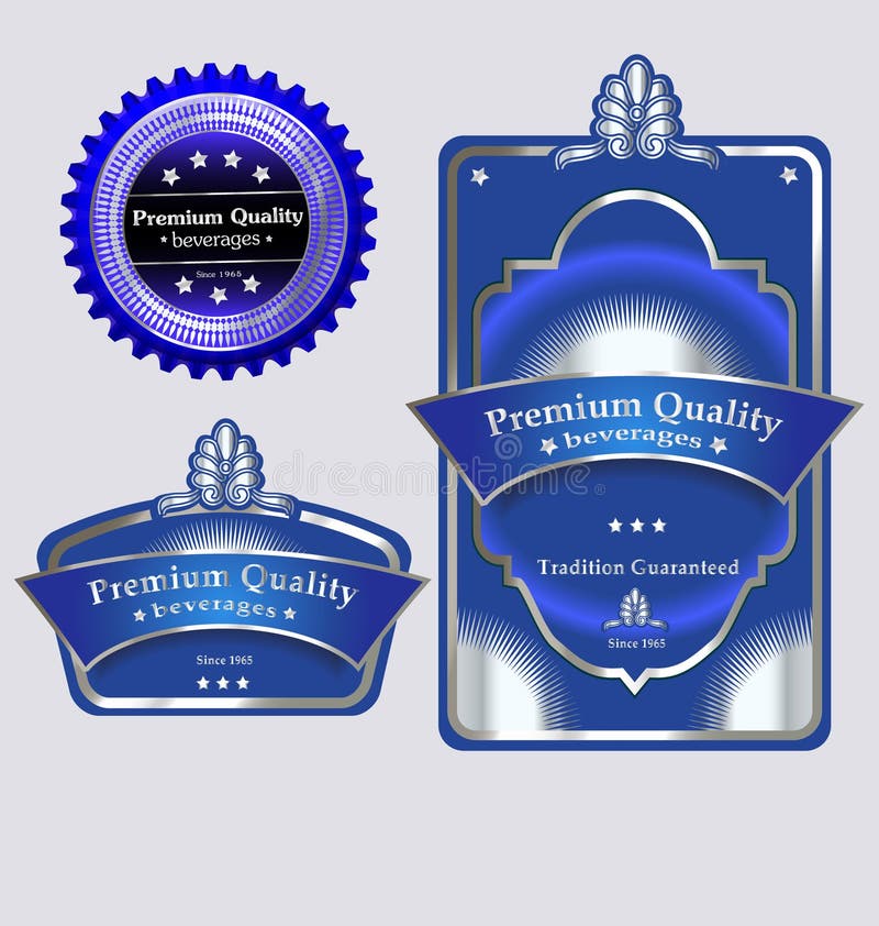 Bottle and Bottle Cap Labels Stock Vector - Illustration of handle ...