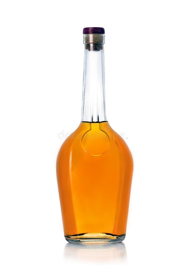 Bottle of Brandy on White Background Stock Image - Image of brown ...