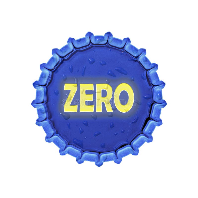 Bottle cap with word ZERO stock illustration. Illustration of figure ...
