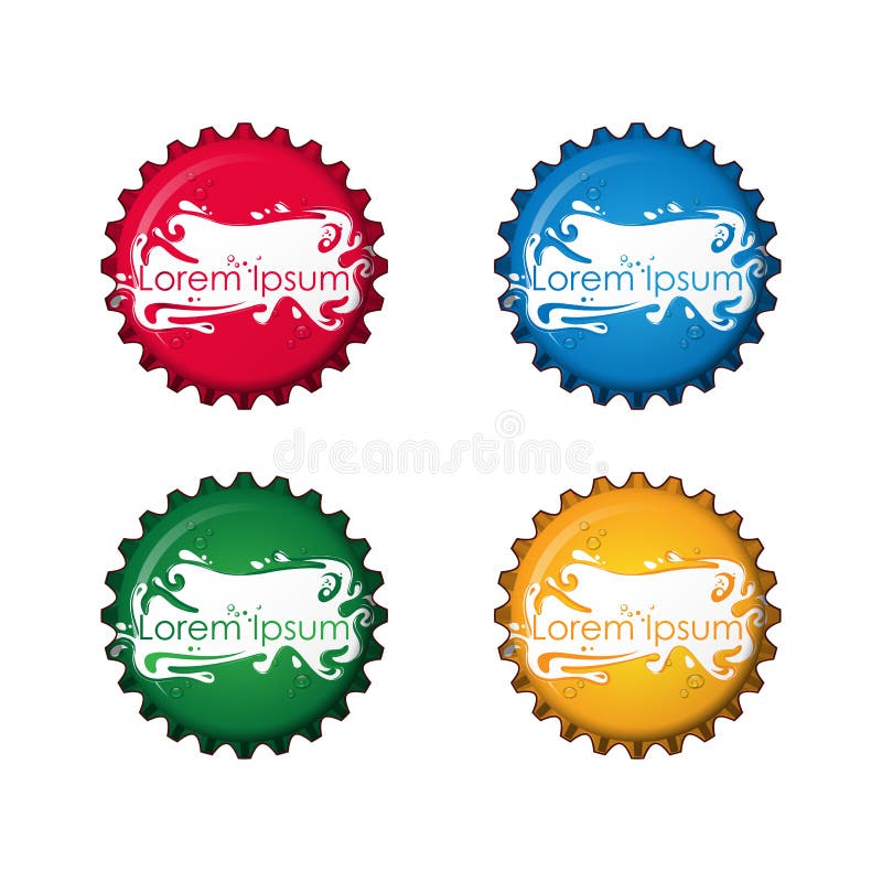 Bottle Caps in Four Different Colors Stock Vector - Illustration of ...