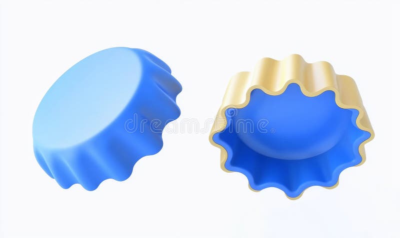 Bottle Caps with Lids, 3D Render, Isolated on White Stock Illustration ...