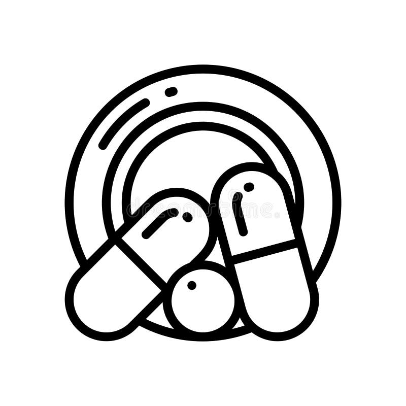 Bottle and Capsule Icon Vector with Outline Style Stock Vector ...