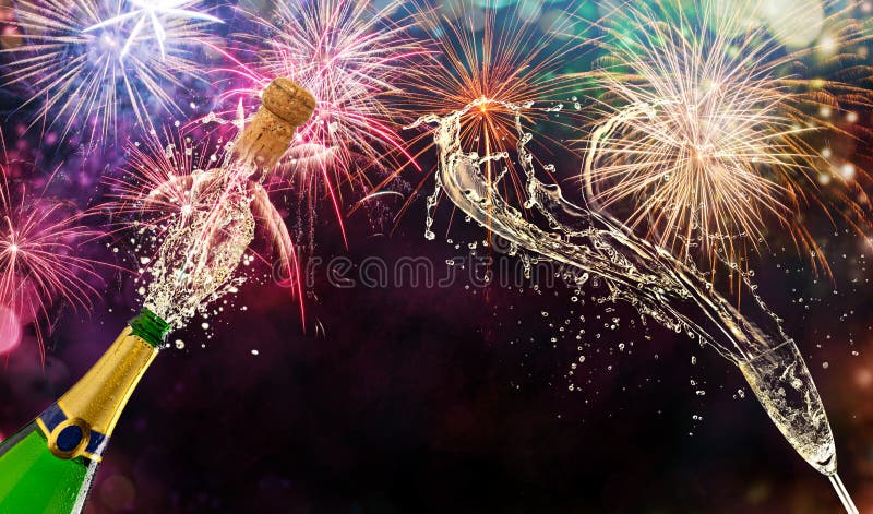 Fireworks In A Champagne Glass Stock Photo - Image of booze, romantic ...