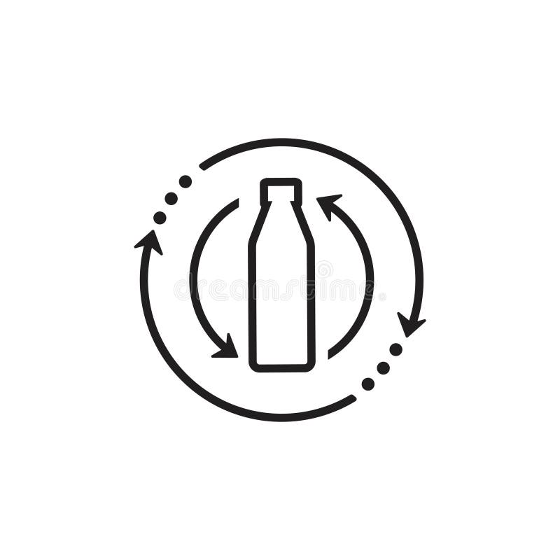 Shake Bottle Arrow Line Symbol Vector Stock Vector - Illustration of ...