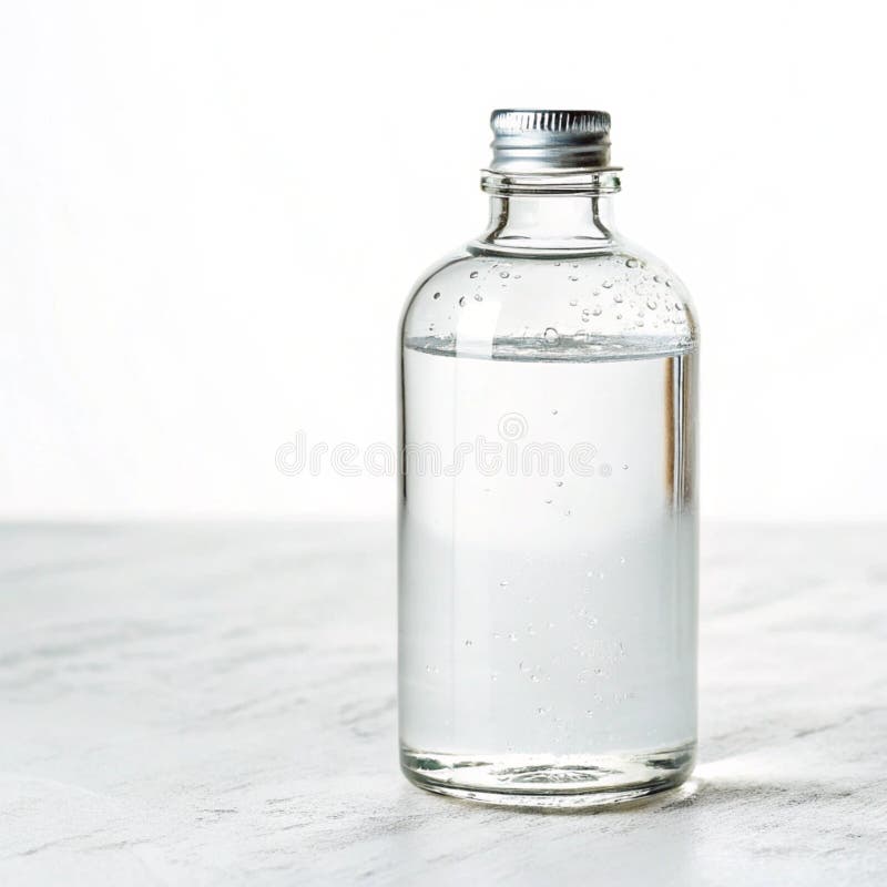 A Bottle of Clear Liquid on a Transparent Background Stock Illustration ...