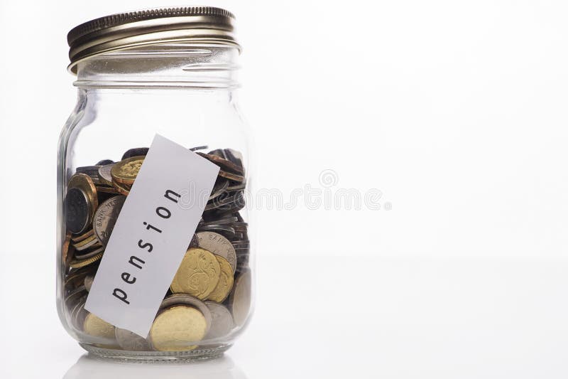 Four Glass Bottles Filled with Coins with Label Paper of Medicine ...