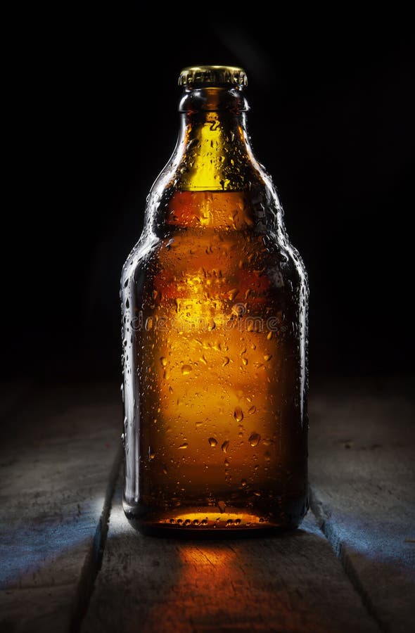 Bottle of Cold Beer on the Snow at Sunset Stock Image - Image of fresh ...