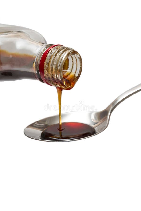 Cough Syrup Poured Into A Spoon Stock Image - Image of care, health ...