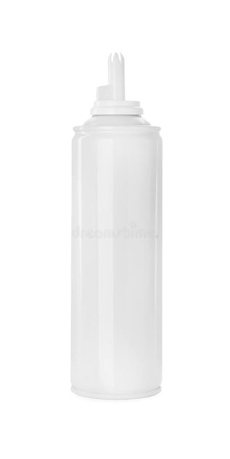 Bottle of Delicious Whipped Cream Isolated on White Stock Photo - Image ...