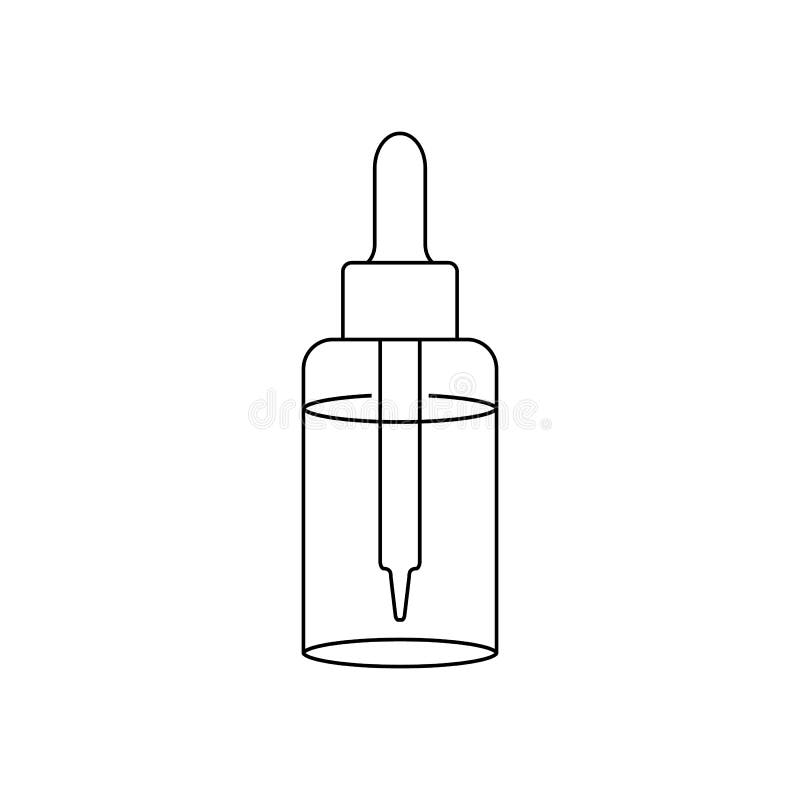 Bottle with a Dropper. Vector Line Icon. Illustration and Drawing on ...