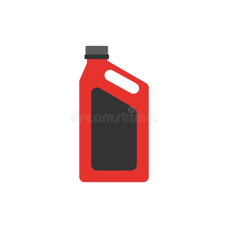 Bottle of Engine Oil Flat Design Vector Illustration. Oil Lubricant ...