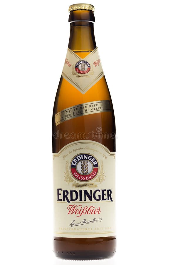 Bottle of Erdinger Beer Isolated on White Editorial Stock Photo - Image ...