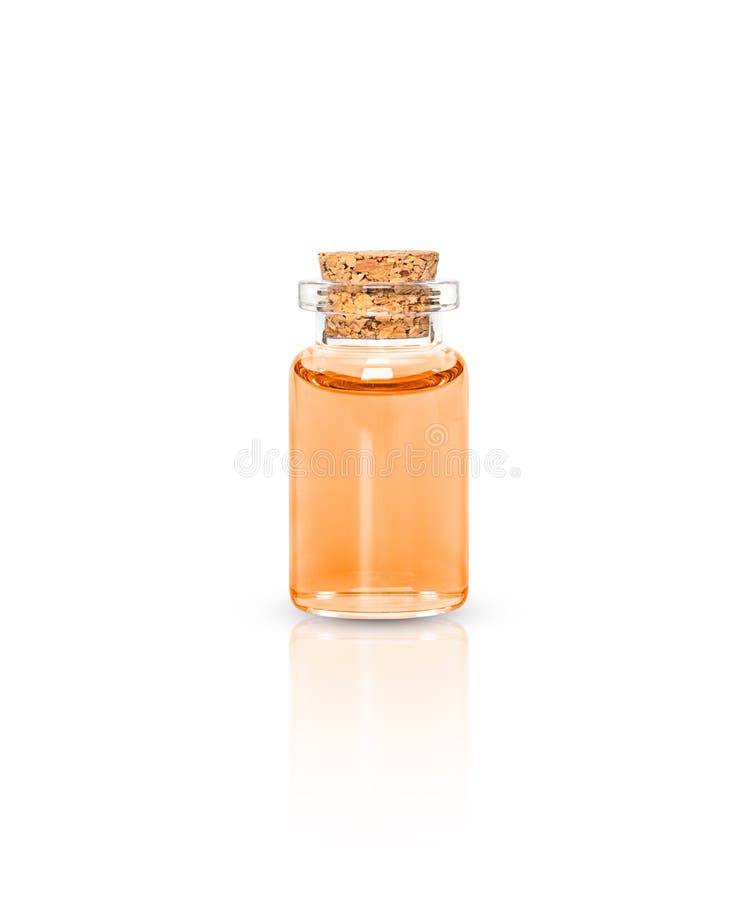 Bottle of Essential Orange Oil Isolated on White Background Stock Image ...