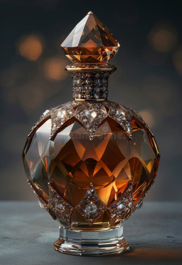 Bottle of Expensive Perfume with Bright Bokeh Stock Image - Image of ...