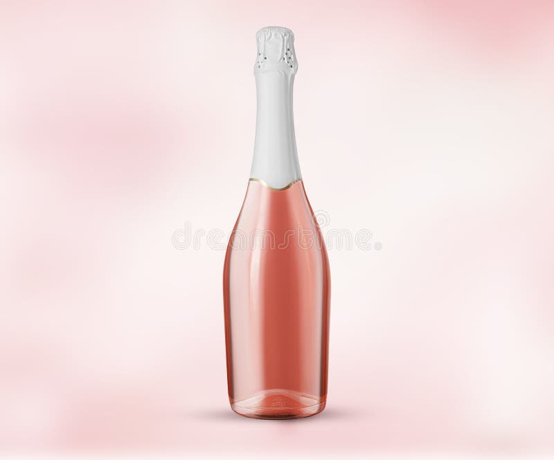 Bottle of Expensive Sparkling Rose Wine on Pink Background Stock Image ...