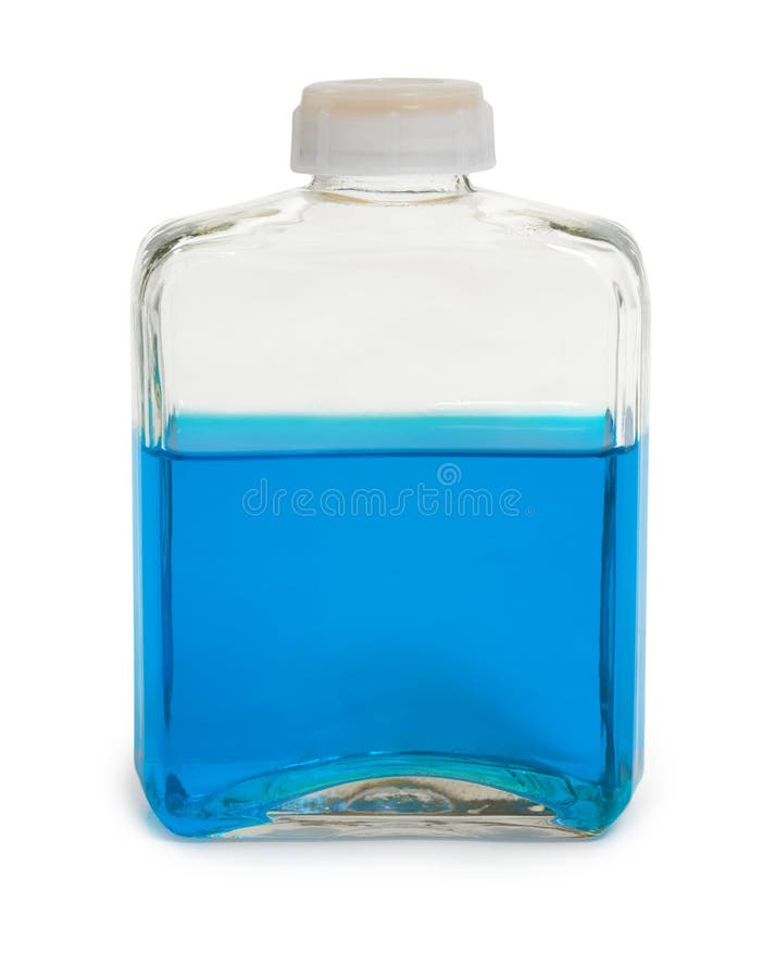 Bottle Filled with Blue Chemical Solution Stock Image - Image of ...
