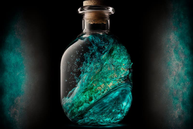 A Bottle Filled with Colorful Liquid Fire Stock Photo - Image of paint ...