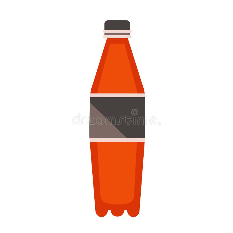 A Bottle of Fizzy Drink. Vector Icon Illustration, Isolated on White ...