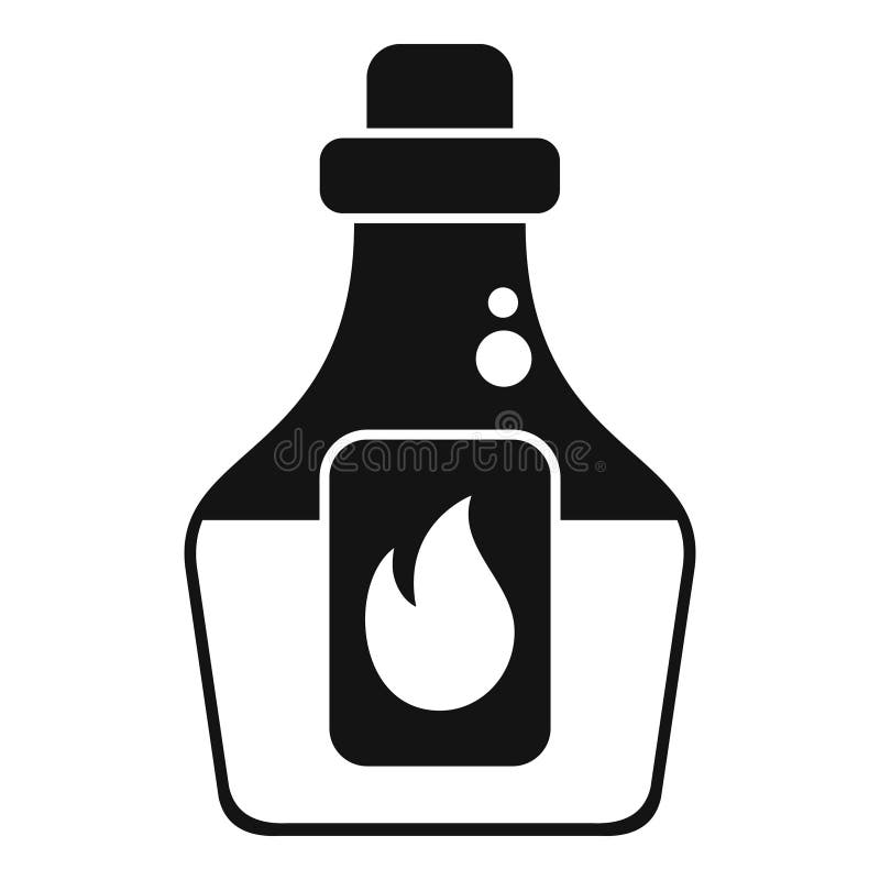 Bottle with Flammable Liquid is Standing on White Background Stock ...