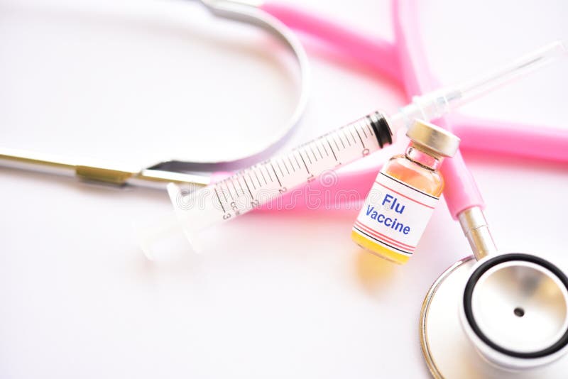 Bottle of Flu Vaccine for Injection Stock Image - Image of disease ...