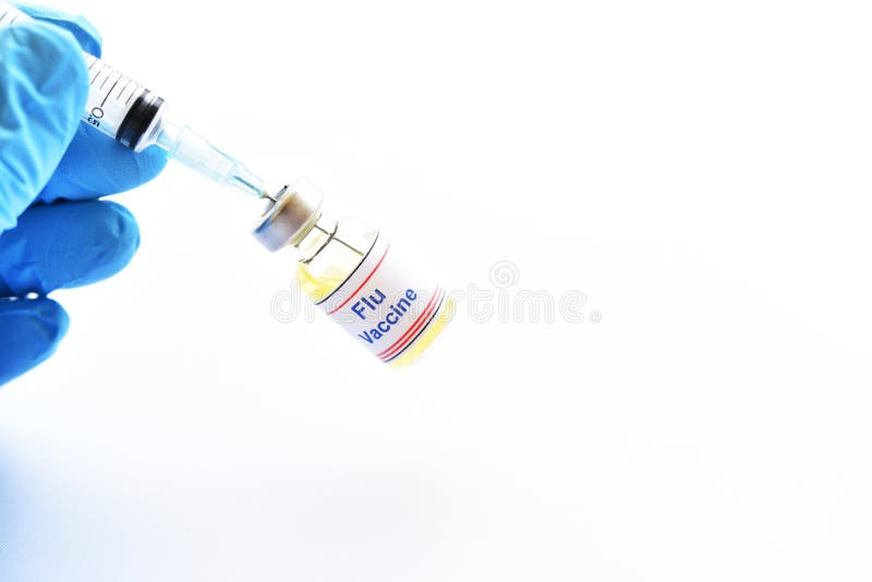 Bottle of Flu Vaccine for Injection Stock Image - Image of influenza ...