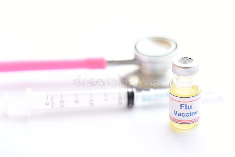 Bottle of Flu Vaccine for Injection Stock Image - Image of immune ...