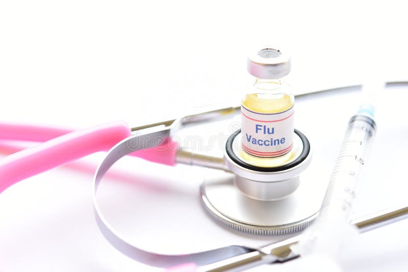 Bottle of Flu Vaccine for Injection Stock Image - Image of immune ...