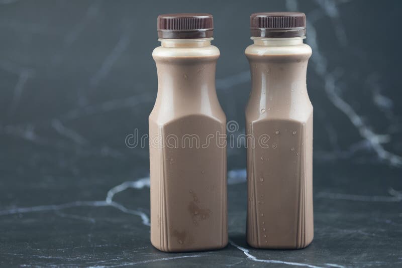 Bottle of Fresh Milk Chocolate Stock Image - Image of full, focus ...