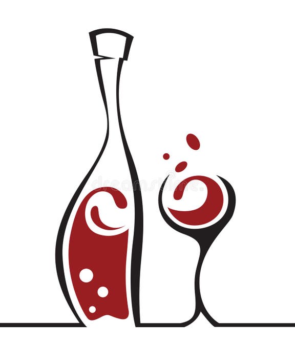 Bottle and glass stock vector. Illustration of label - 28410001