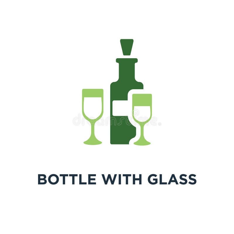 Bottle with Glass Icon. Bottle with Glass Concept Symbol Design Stock ...