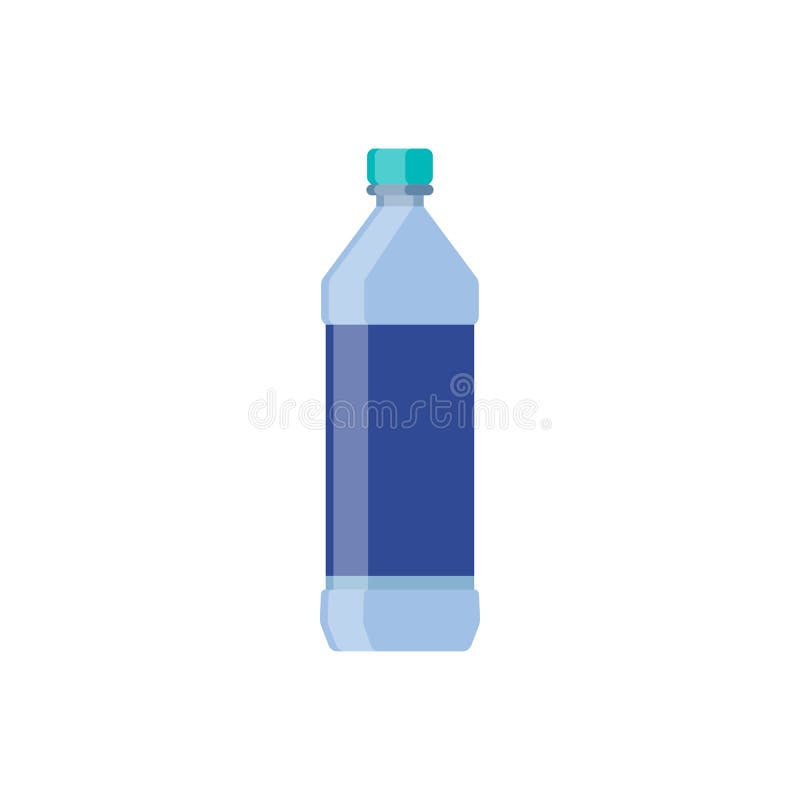 Bottle Glass Water Flat Design. Vector Illustration Stock Vector ...