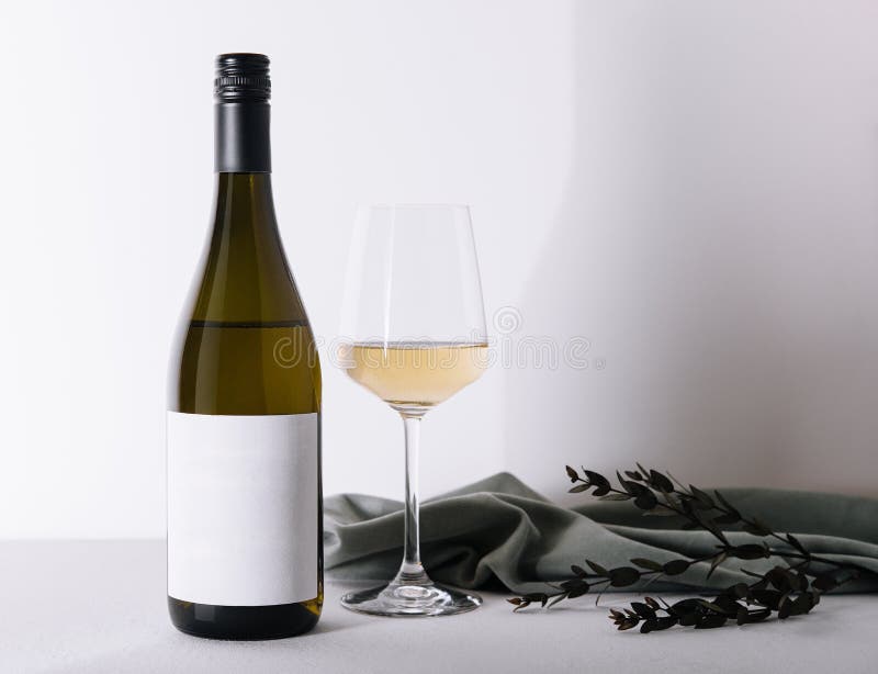 Bottle of White Wine with Glass Stock Photo - Image of alcohol, grapes ...