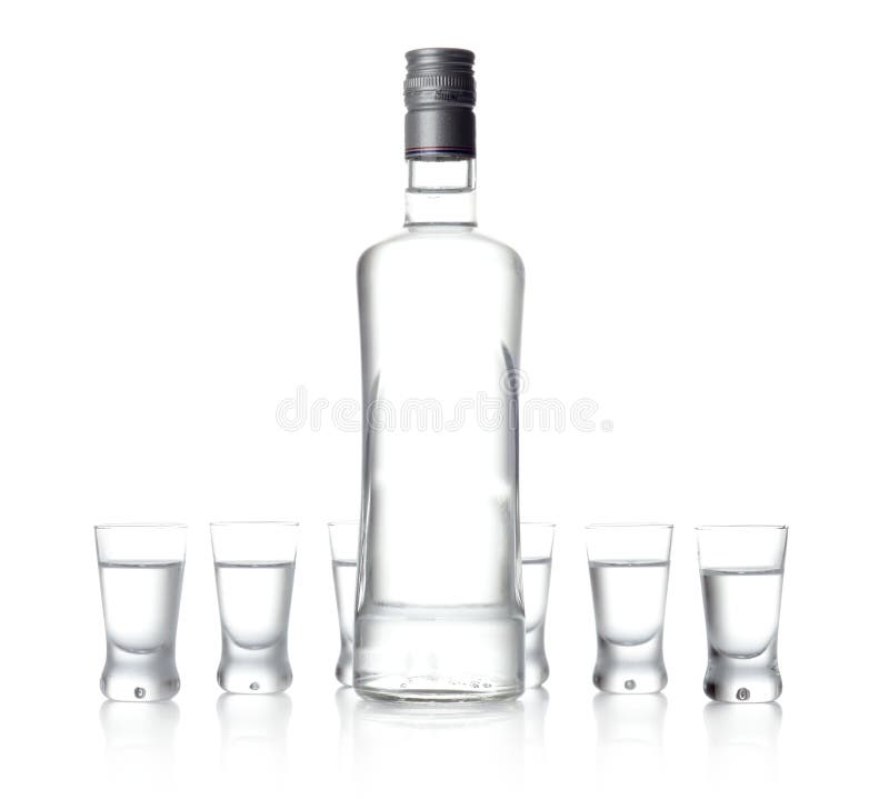 Bottle Of Vodka And Empty Shot Glass Stock Illustration Illustration Of Cool Celebration
